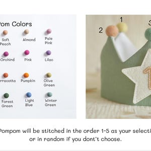 Number and Star Custom Linen Crown for Kids & Children's Birthday ...