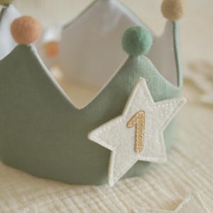 Number and Star Custom Linen Crown for Kids & Children's Birthday ...
