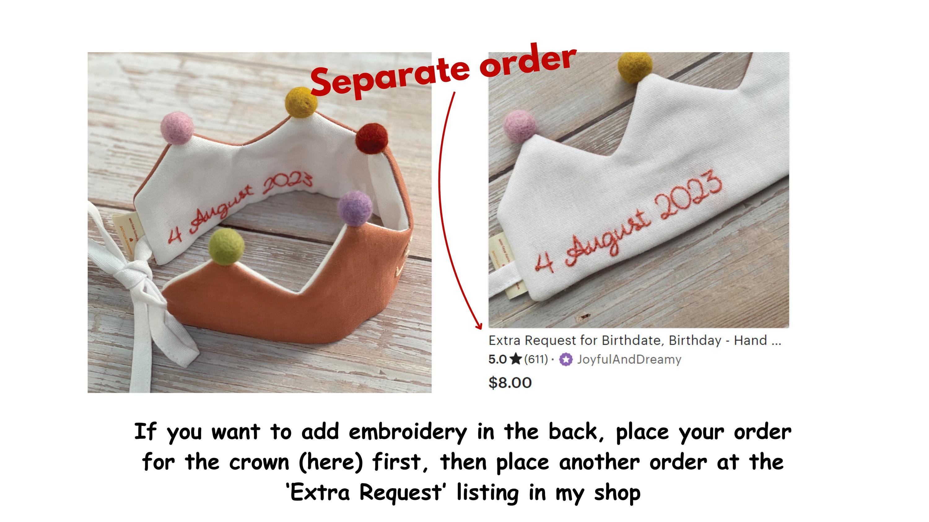 Number and Star Custom Linen Crown for Kids & Children's Birthday ...
