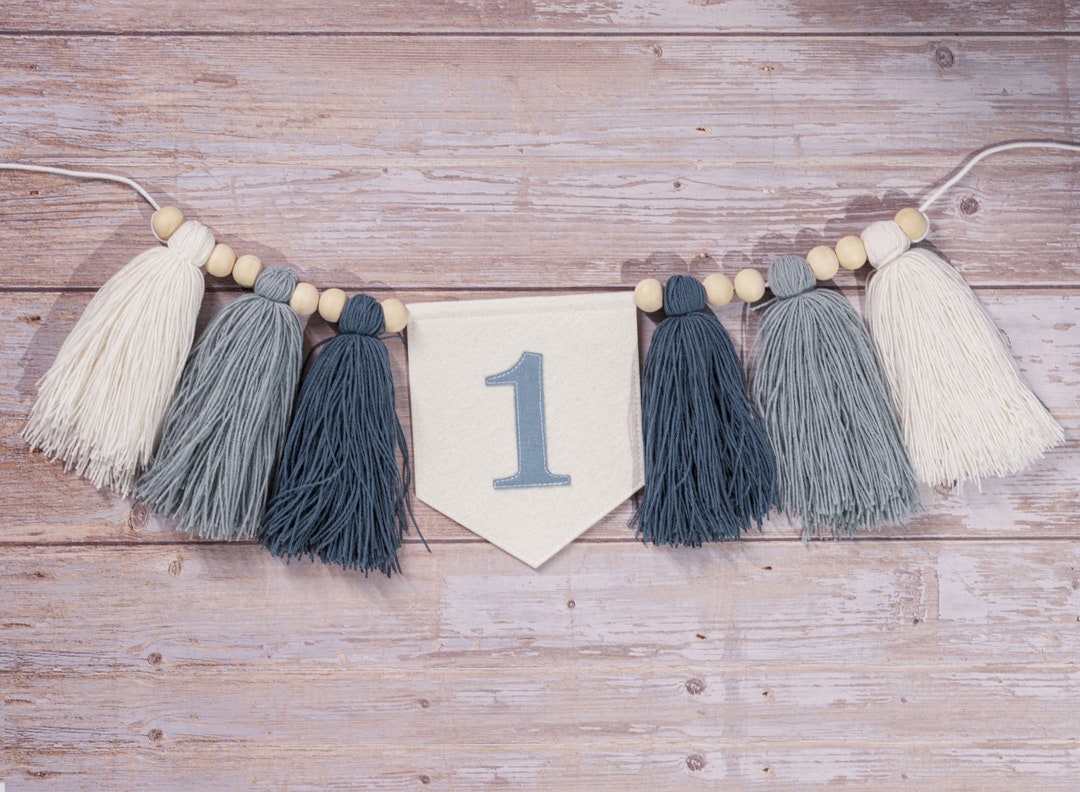 Personalized 1st Birthday Highchair Banner, Customized Yarn Tassel ...
