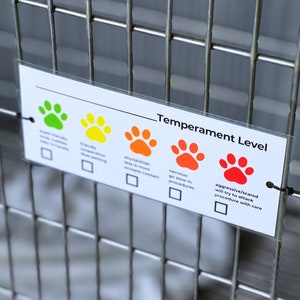 Paw Chart All 3 Colors Safety Paw Chart Vet Tech Safety Cage Card Dog ...