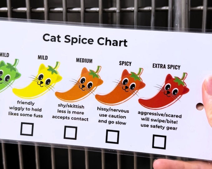 Veterinary Temperament Cage Card Veterinary Clinic Sign Vet Tech Chart ...