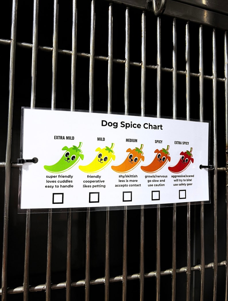 Dog Spice Chart Temperament Dog Safety Chart Veterinary Clinic Dog Cage ...