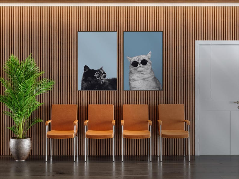 Vet Clinic Wall Art Veterinary Decor Cat Retro Wall Art Waiting Room ...