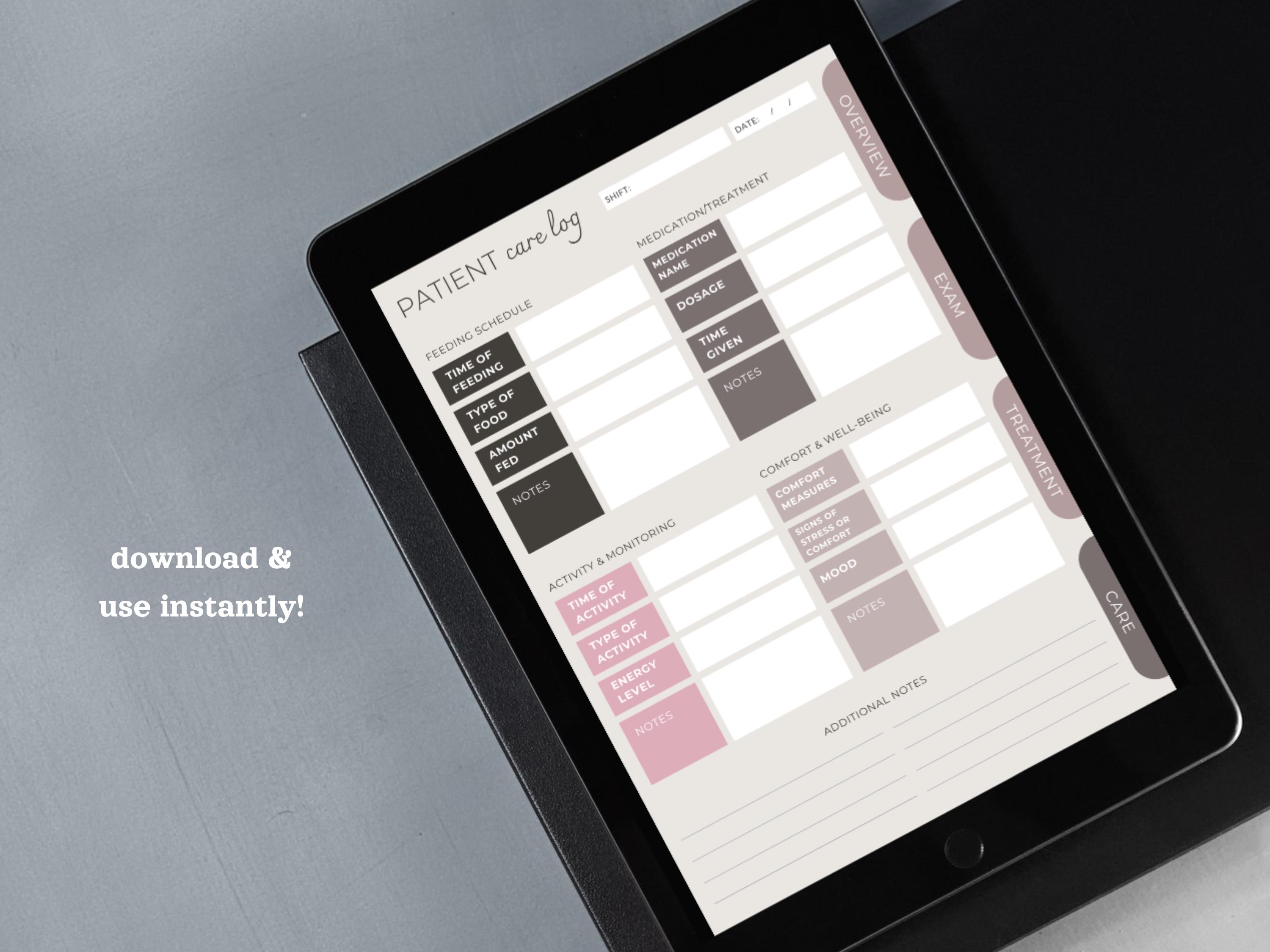 Veterinary Case Log Digital Planner Vet Tech Template Digital Vet Tech Planner Instant Download ...