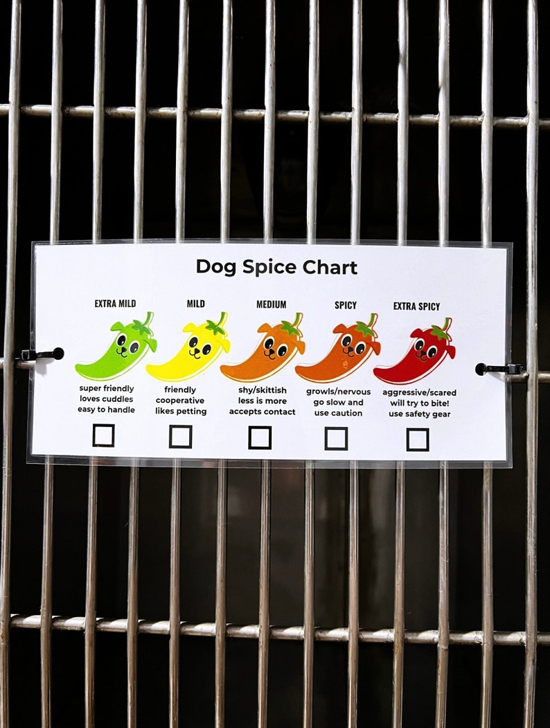 Dog Spice Chart Temperament Dog Safety Chart Veterinary Clinic Dog Cage ...