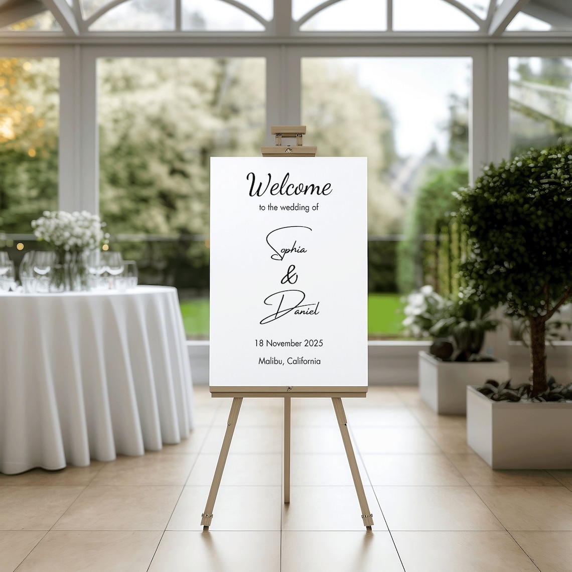 Minimalist Wedding Welcome Sign, Wedding Rehearsal Dinner Welcome Sign ...