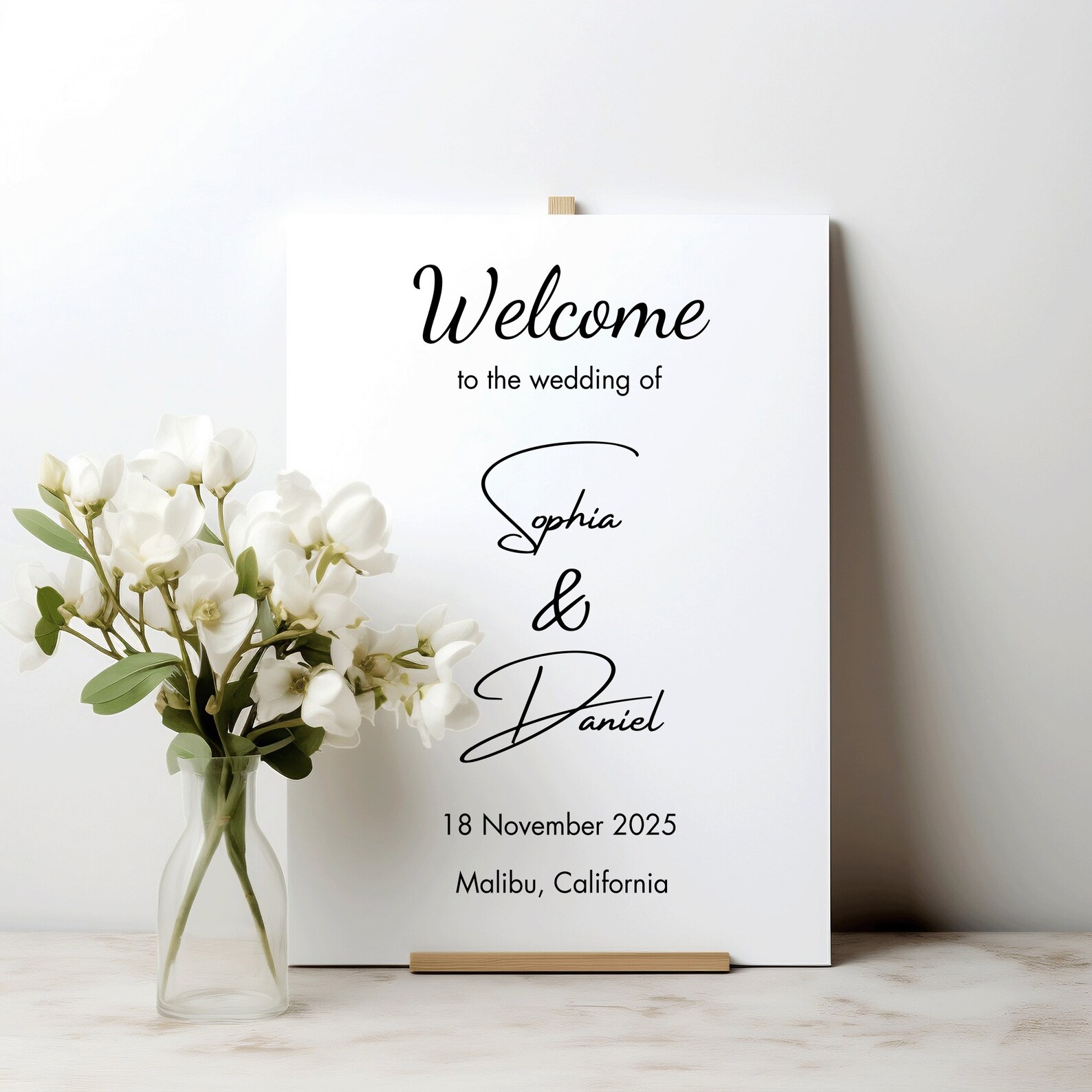 Minimalist Wedding Welcome Sign, Wedding Rehearsal Dinner Welcome Sign, Editable Welcome Wedding ...