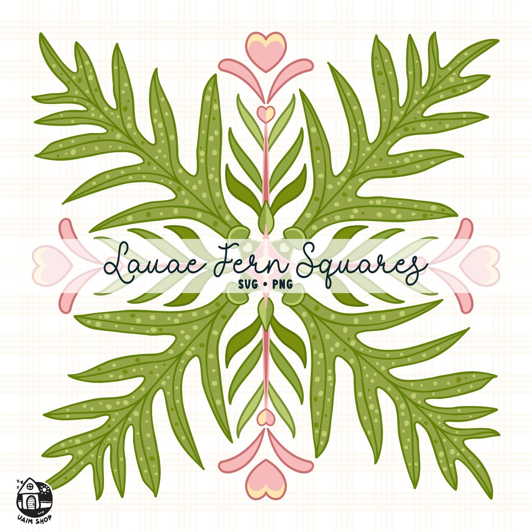 Seamless Pattern Lauae Fern Squares Png | Fern Leaf Svg | Digital ...