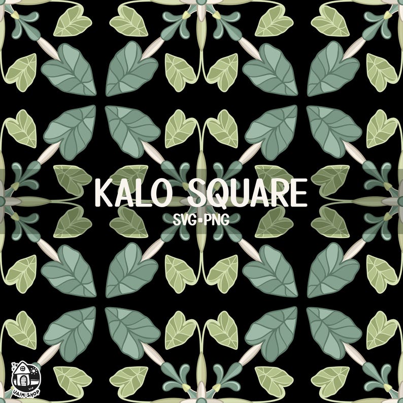 Seamless Pattern Kalo Leaf Squares Svg Cut File | Lei Digital Download ...