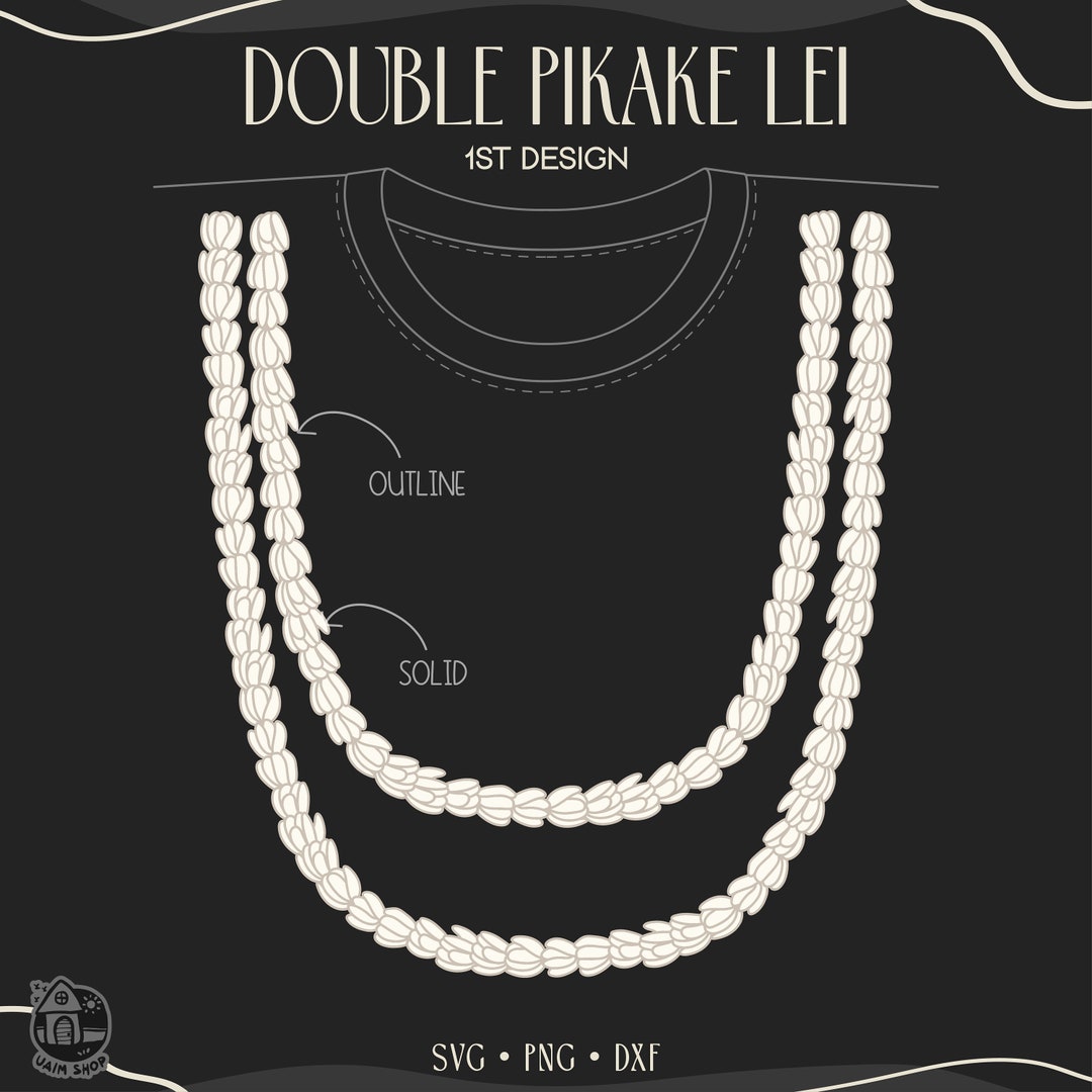 Double Pikake Lei Flowers | 2 Design Floral Lei | Svg Cut File ...