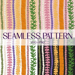 Seamless Pattern Lei Flowers | Vertical Lei Png | Svg Cut File ...