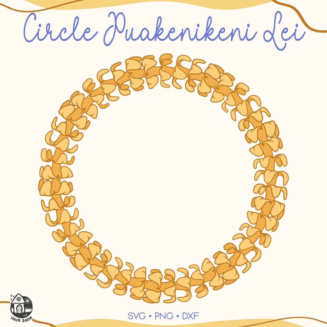 Circle Puakenikeni Lei | Lei Strand Flower Svg Cut File | Digital ...