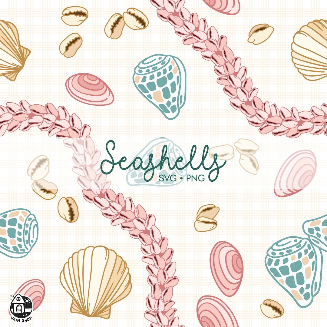 Seamless Pattern Seashell Lei | Hebrew Cone Shell Png | Seashell Lei ...
