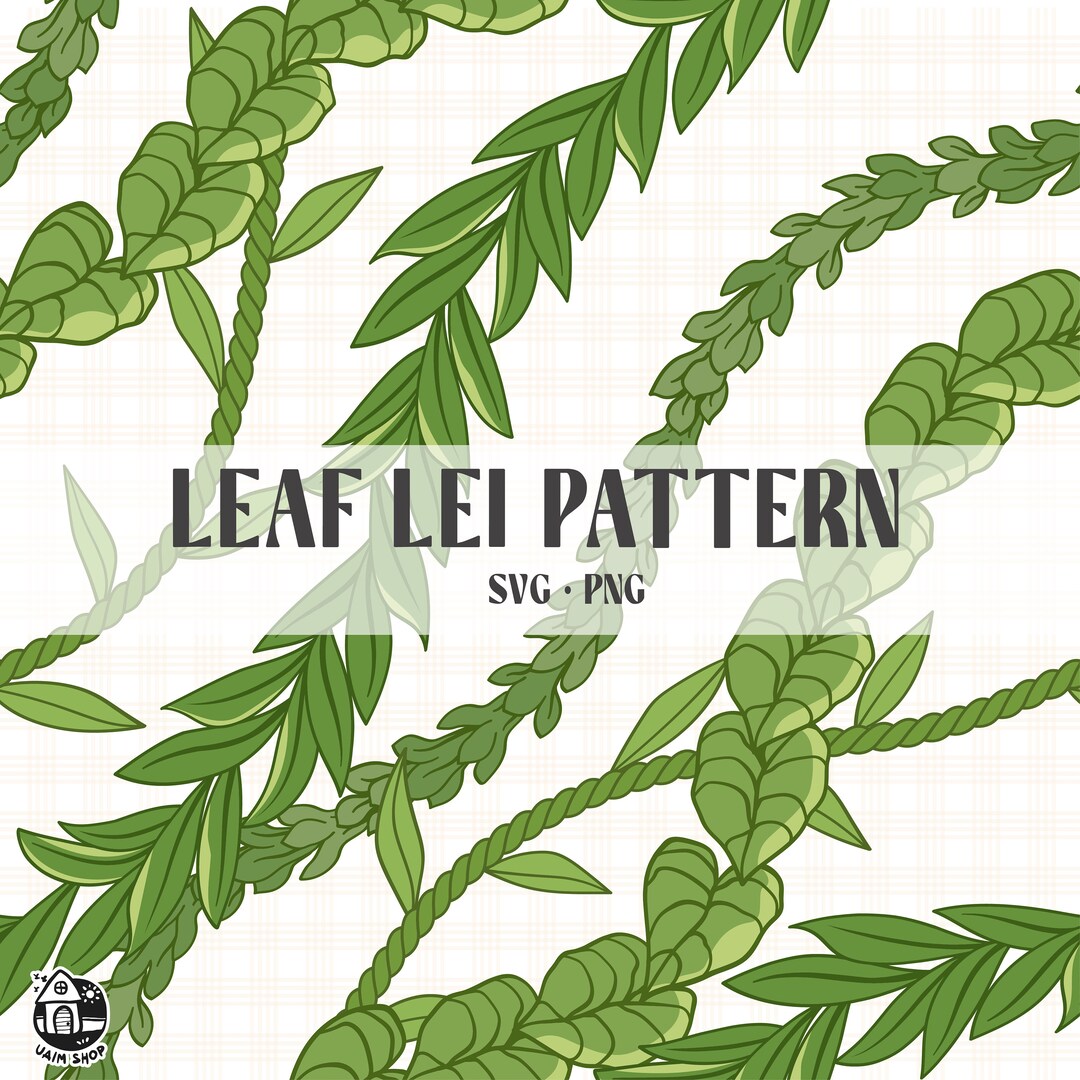 Seamless Pattern Leaf Lei Png Twist Lei Cut File Curved Pattern Digital ...