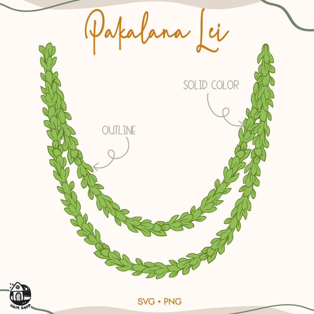 Double Pakalana Lei Lei Strand Svg Floral Lei Png Pakalana Pua Svg Cut ...