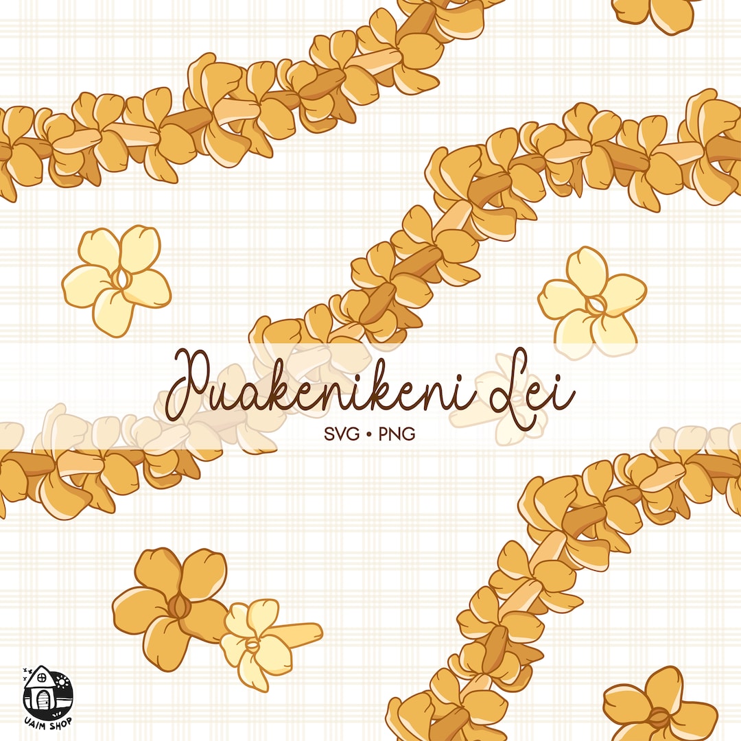 Seamless Pattern Puakenikeni Lei | Floral Lei Png | Curve Lei Png | Lei ...