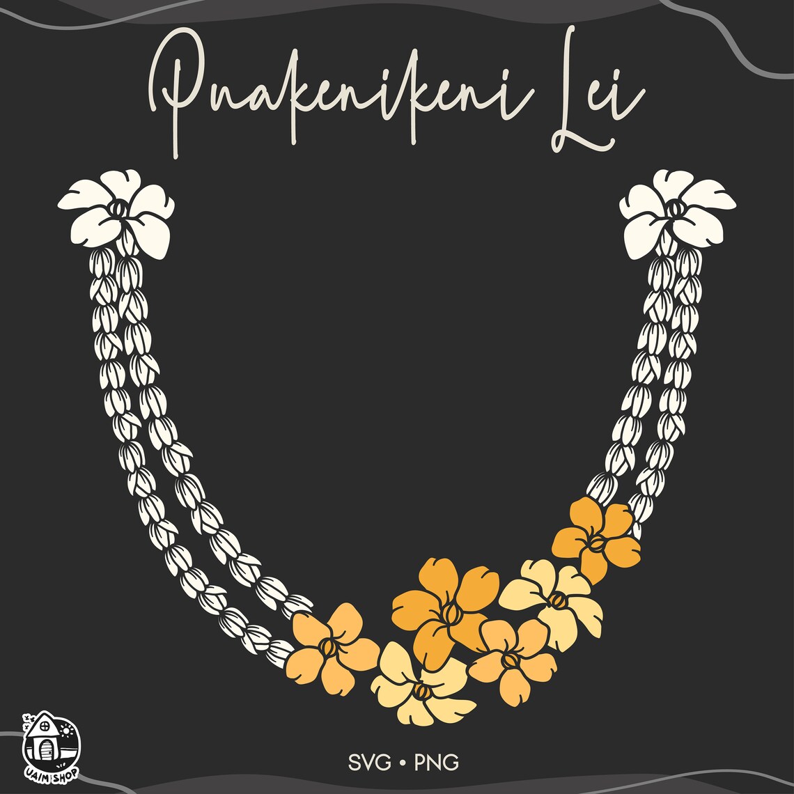 Puakenikeni Pikake Lei | Curve Flower Svg Cut File | Lei Digital ...