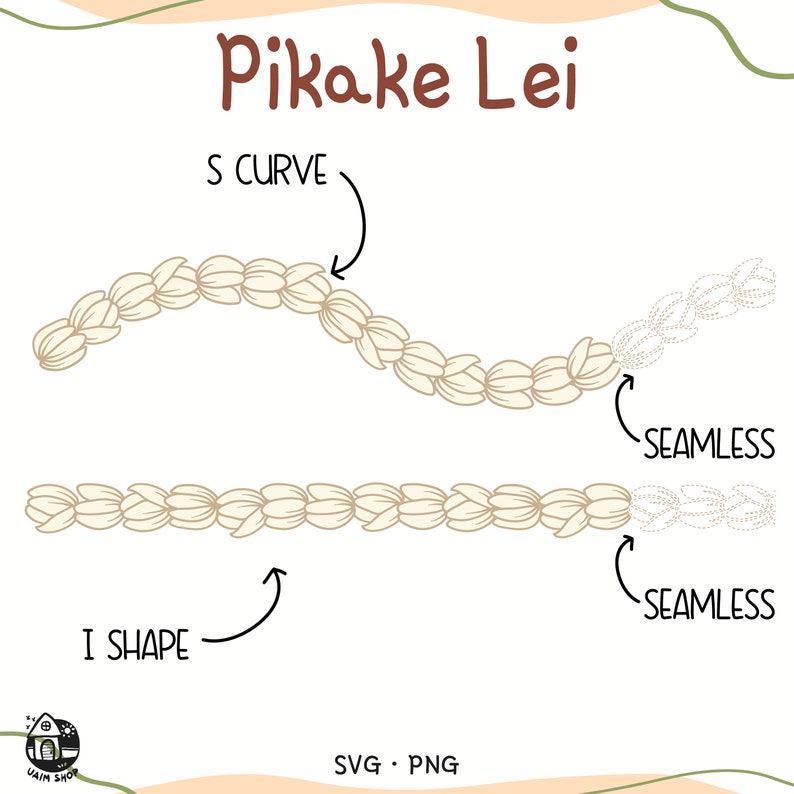 2 Shape Pikake Lei | Pikake Flower Svg Cut File | Digital Download - Etsy