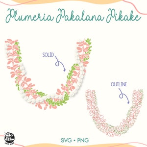 Plumeria Pakalana and Pikake Lei | Curve Lei Flower Svg Cut File ...