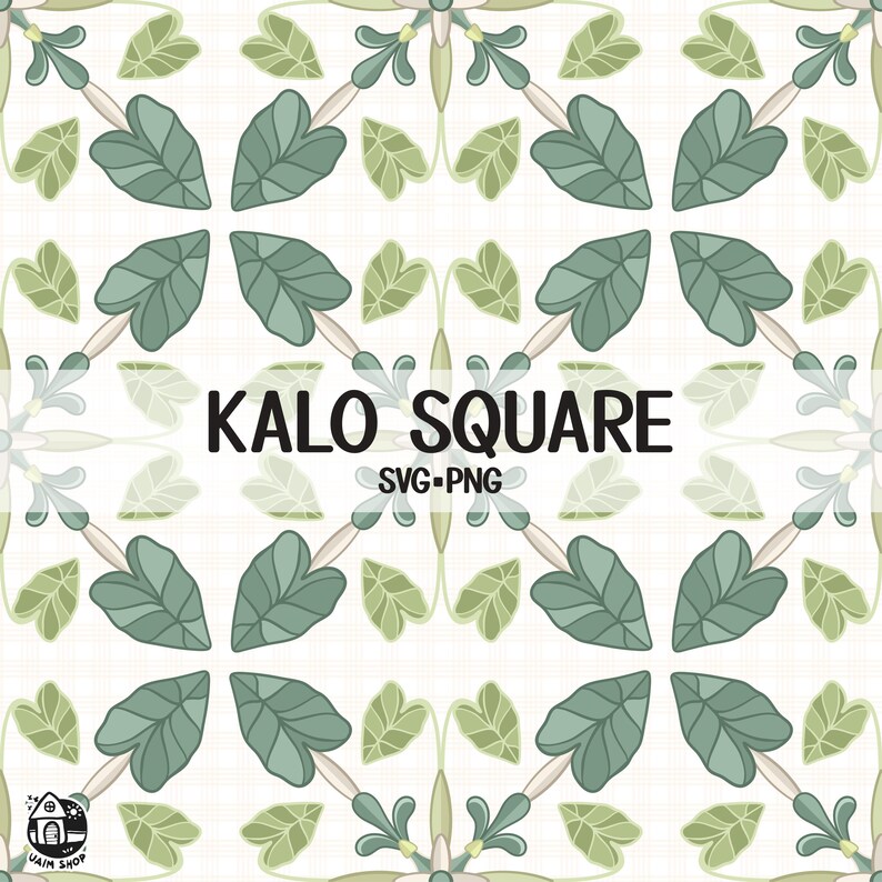 Seamless Pattern Kalo Leaf Squares Svg Cut File | Lei Digital Download ...