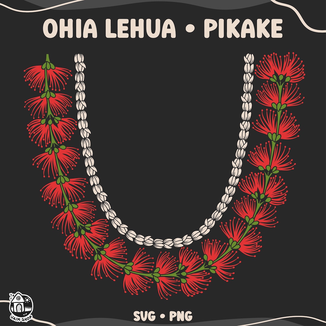 Ohia Lehua and Pikake Lei Svg | Floral Lei Svg | Curve Flower Svg Cut ...