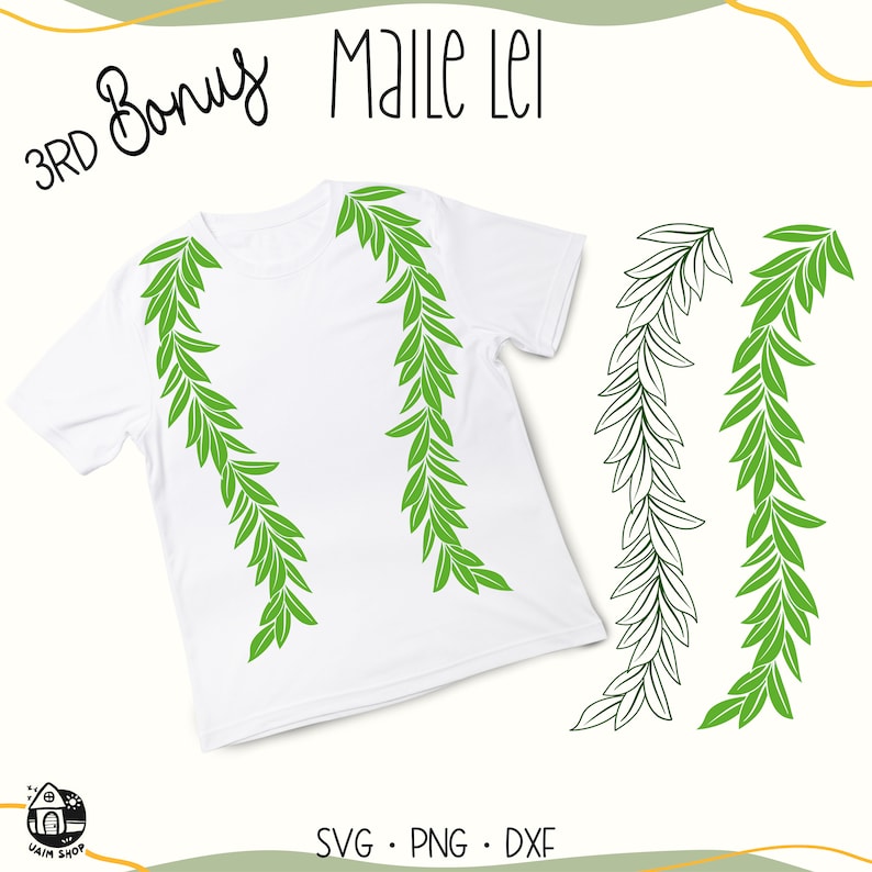 2 Shape Maile Lei | Lei Strand Svg Cut File | Digital Download - Etsy