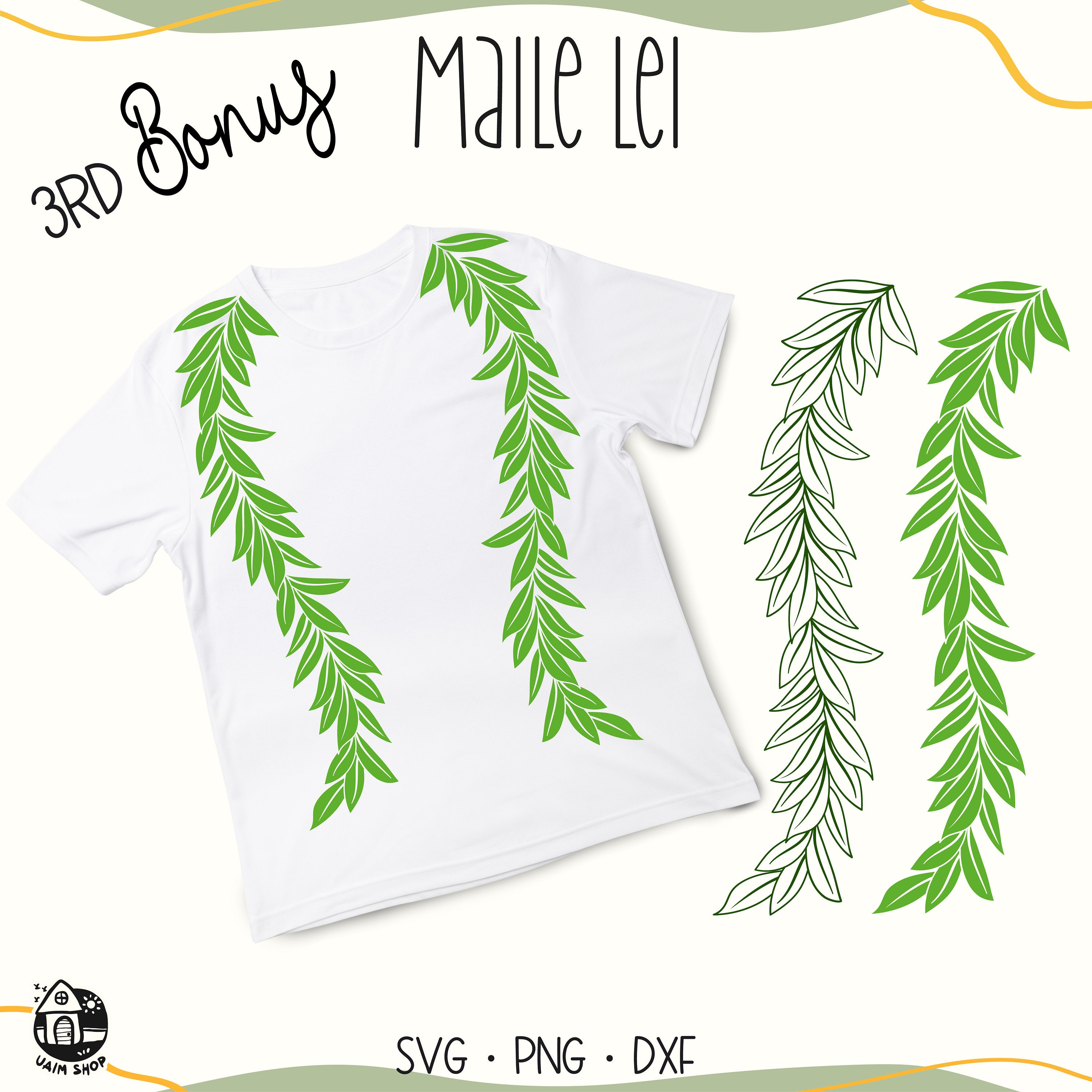 2 Shape Maile Lei Svg Lei Strand Svg Lei Cut File T-shirt Lei Digital ...
