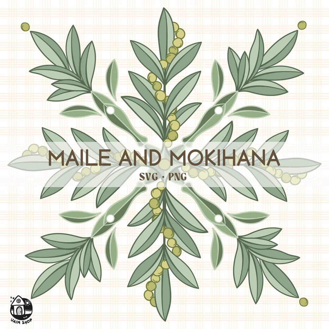 Seamless Pattern Maile and Mokihana Leis | Squares Maile Leaf Svg Cut ...
