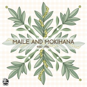 Seamless Pattern Maile and Mokihana Leis Squares Maile Leaf Svg Cut ...