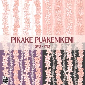 Seamless Pattern Pikake Lei and Puakenikeni | Vertical Lei Png ...