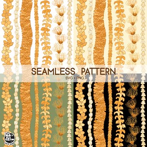 Seamless Pattern Vertical Flower Lei Png | Puakenikeni Lei Cut File ...