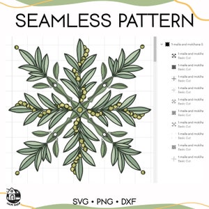 Seamless Pattern Maile and Mokihana Leis Squares Maile Leaf Svg Cut ...