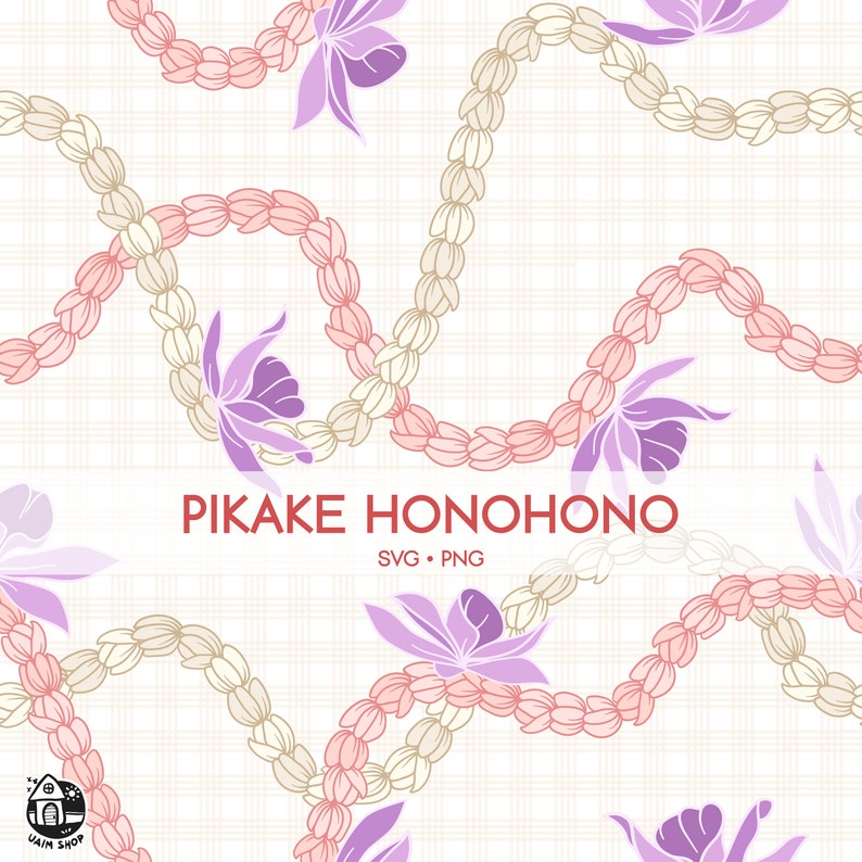 Seamless Pattern Pikake Lei | Honohono Floral Png | Twist Lei Svg Cut ...