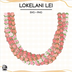 4 Lokelani Lei Flowers | Twist Florals Lei Svg Cut File | Digital ...