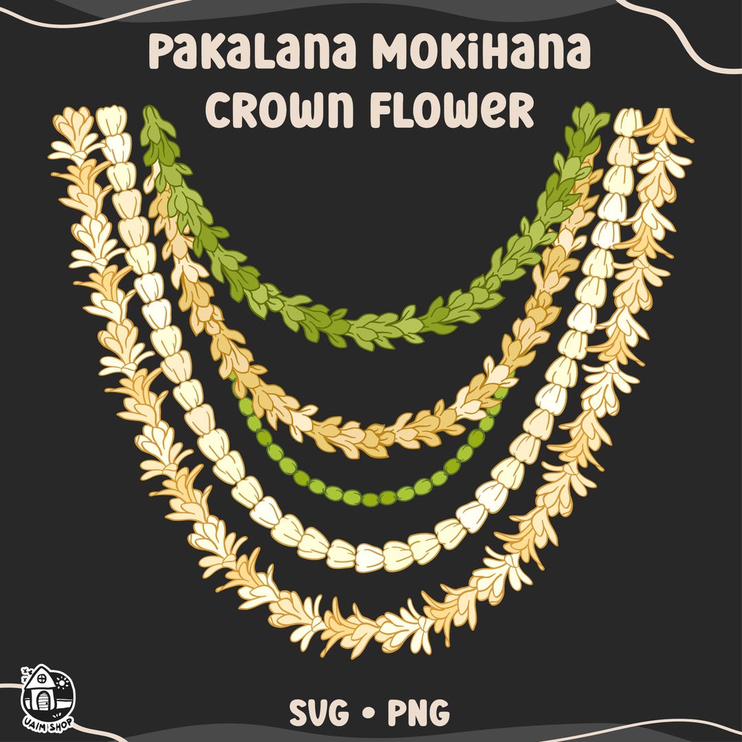 Pakalana Mokihana and Crown Flower Lei | Curve Floral Lei Png | Svg ...