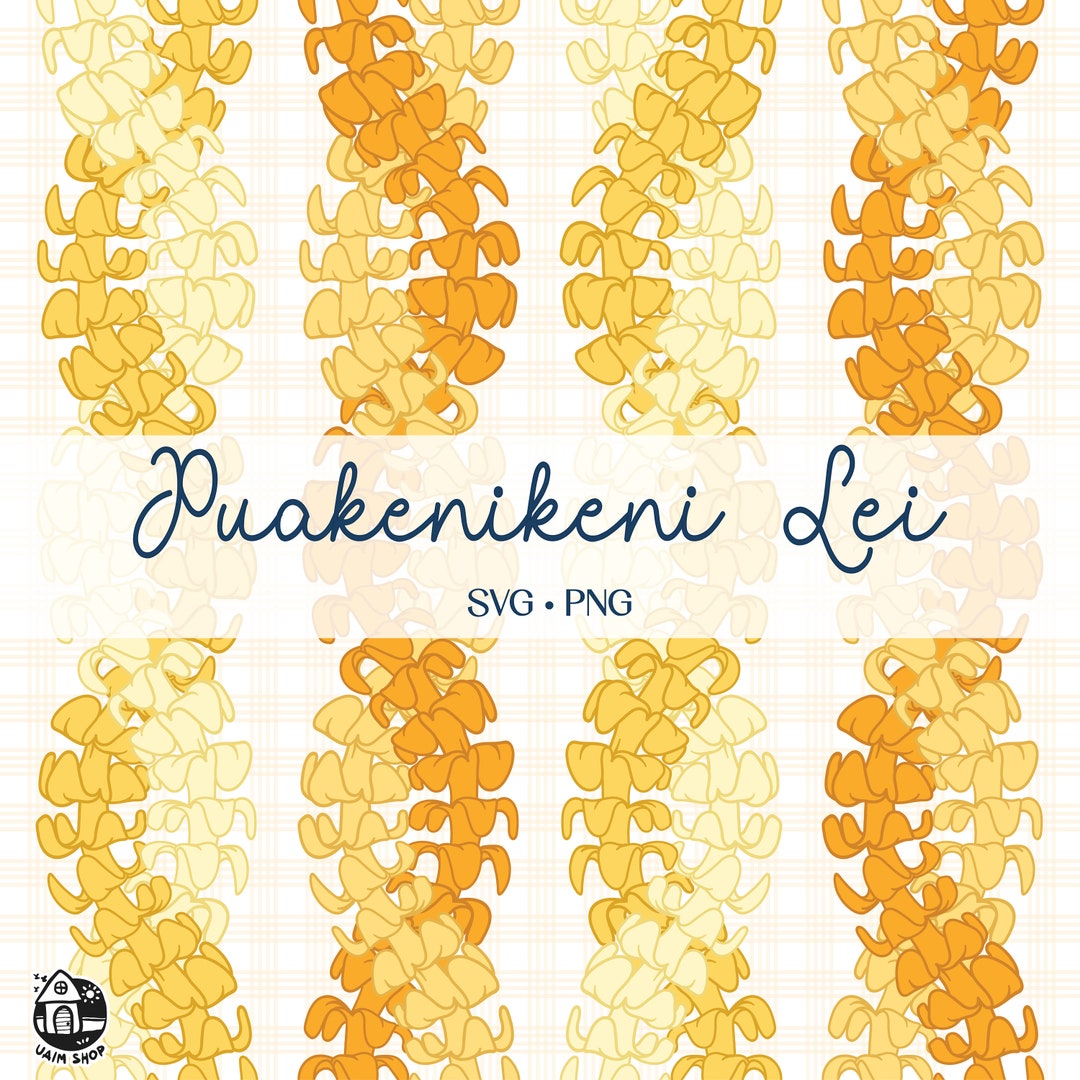 Seamless Pattern Twist Puakenikeni Lei | Floral Svg Cut File | Digital ...