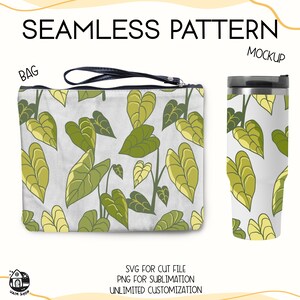 Seamless Pattern Kalo Leaf | Kalo Png | Svg Cut File | Digital Download ...