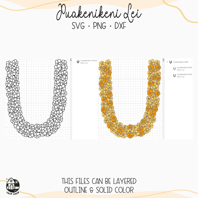 Puakenikeni Lei Svg Floral Lei Svg Hawaiian Flower Svg Cut File Flower ...