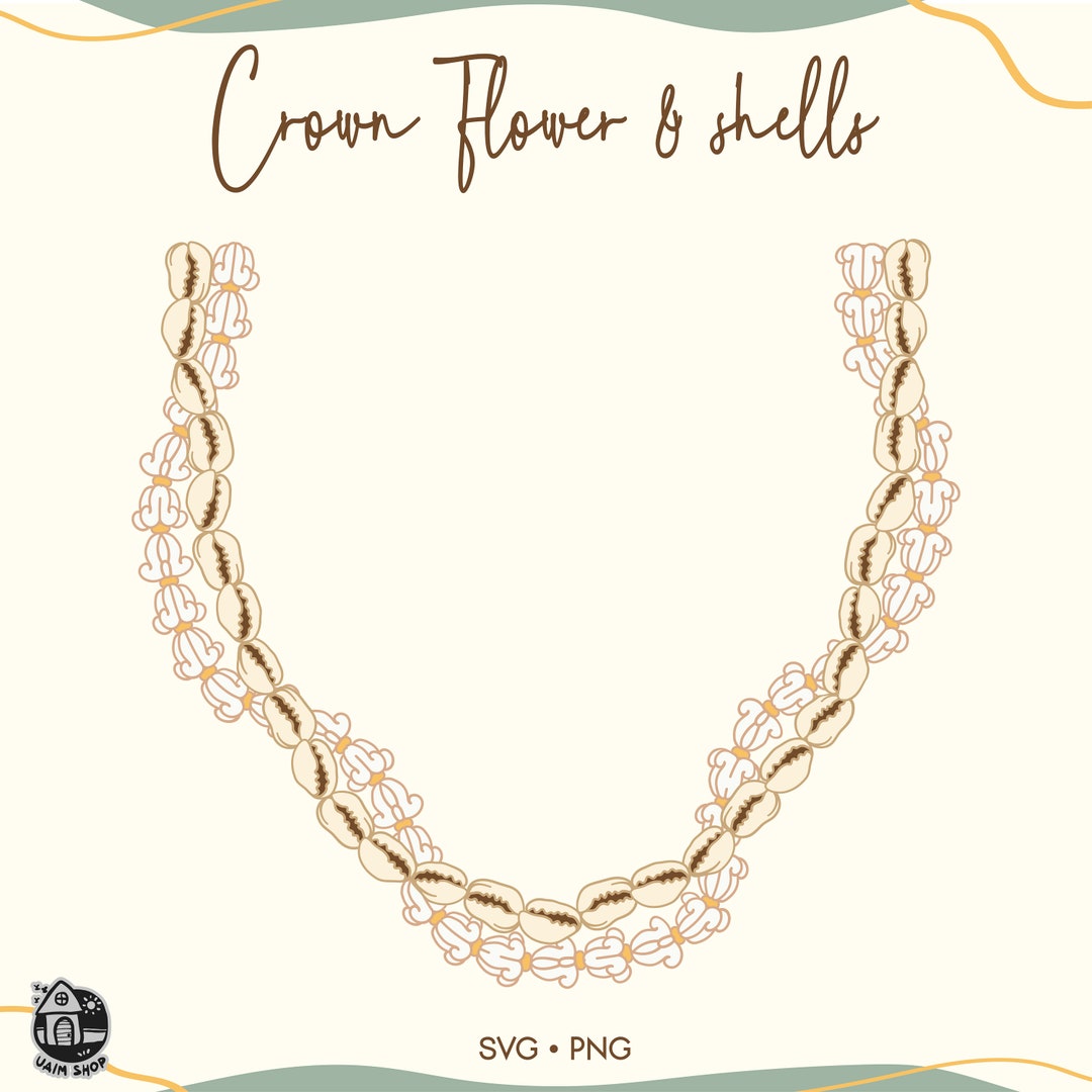 Crown Flower and Seashell Lei Png | Lei Strand Flowers Svg Digital ...