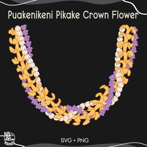 Twist Puakenikeni Pikake and Crown Flower Lei | Triple Flower | Svg Cut ...