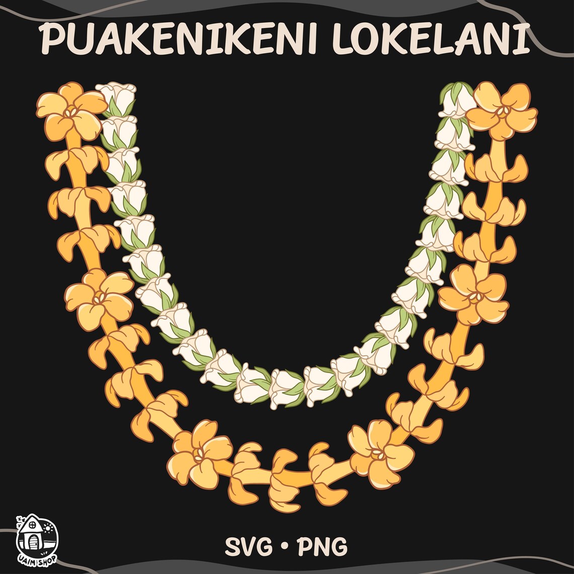 Puakenikeni Lokelani Lei Svg | Curve Flower Svg Cut File | Digital ...