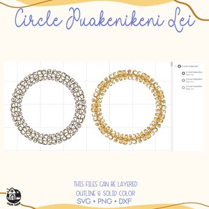 Circle Puakenikeni Lei | Lei Strand Flower Svg Cut File | Digital ...