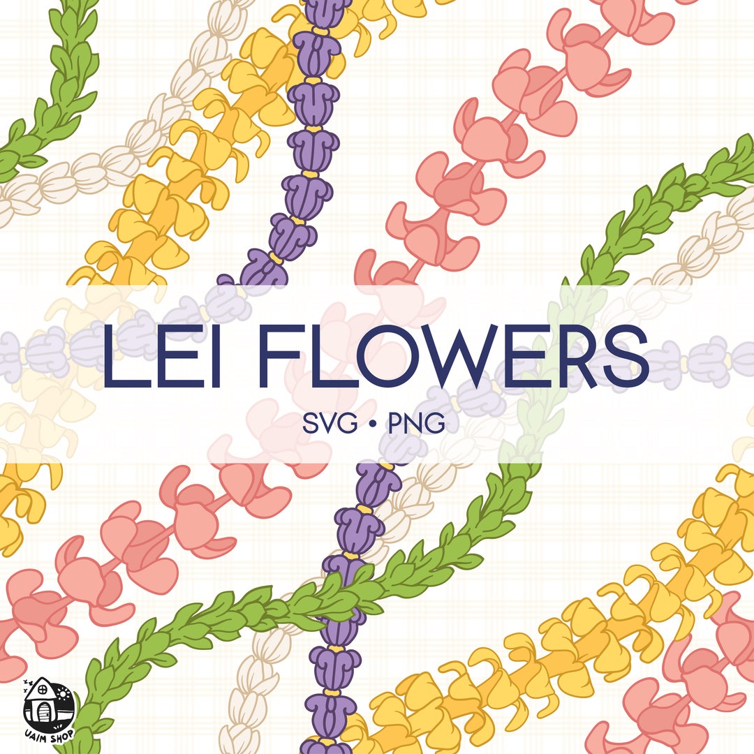 Seamless Pattern Puakenikeni Crown Flower and Pikake Curved Lei Png ...