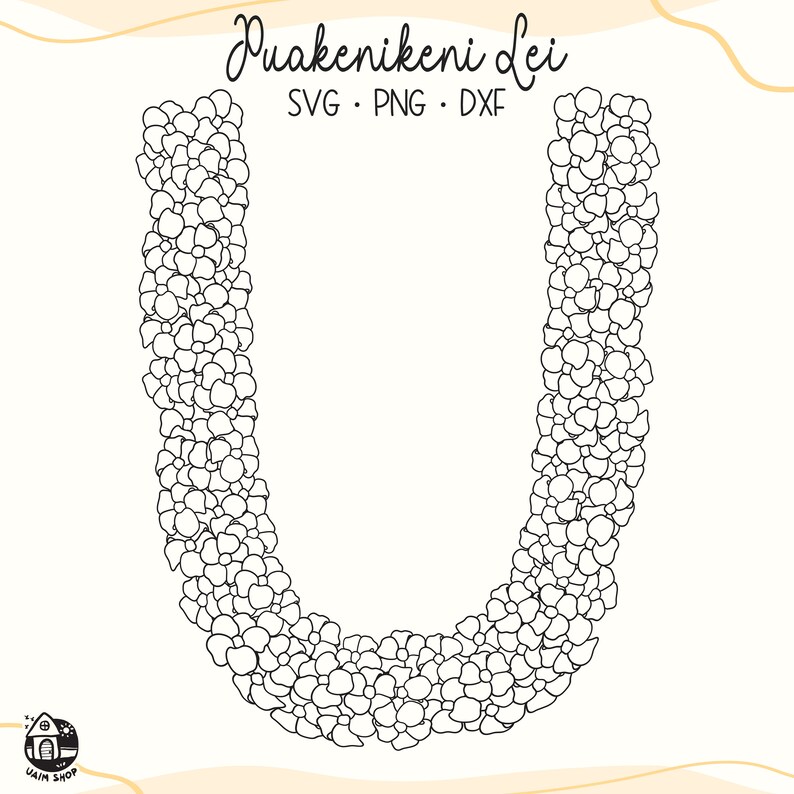 Puakenikeni Lei Svg Floral Lei Svg Hawaiian Flower Svg Cut File Flower ...