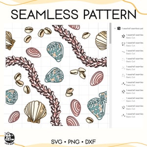 Seamless Pattern Seashell Lei Hebrew Cone Shell Png Seashell Lei Strand ...