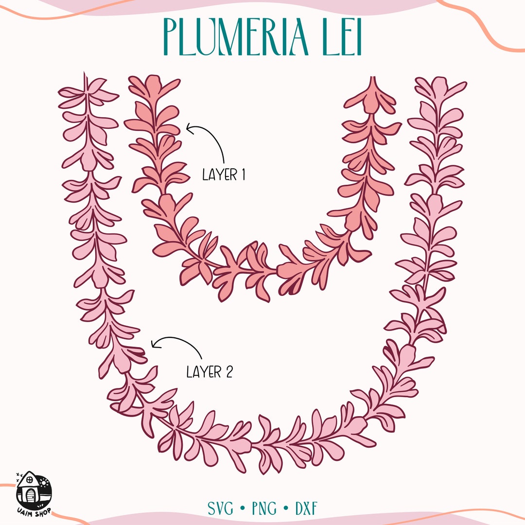 Plumeria Lei Svg 2 Layer | Curved Flowers Lei Cut File | Digital ...