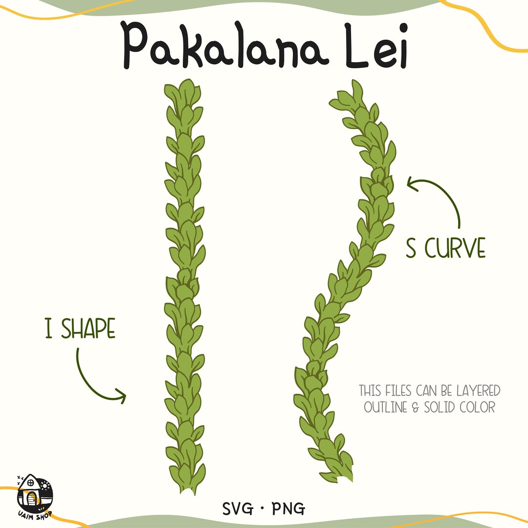 2 Shape Pakalana Lei Svg | Floral Lei Svg | Pakalana Flower Svg Cut File | Lei Digital Download ...
