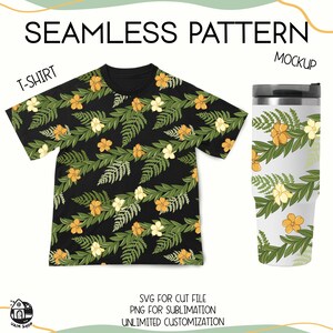 Seamless Pattern Maile Lei | Puakenikeni and Palapalai Png | Curve ...