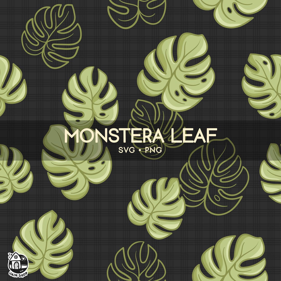Seamless Pattern Monstera Leaf Png | Leaf Svg Cut File | Digital ...